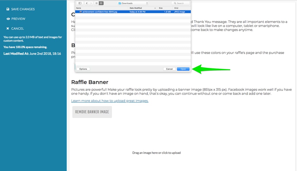 Step 5: Customize the Look of Raffle Page