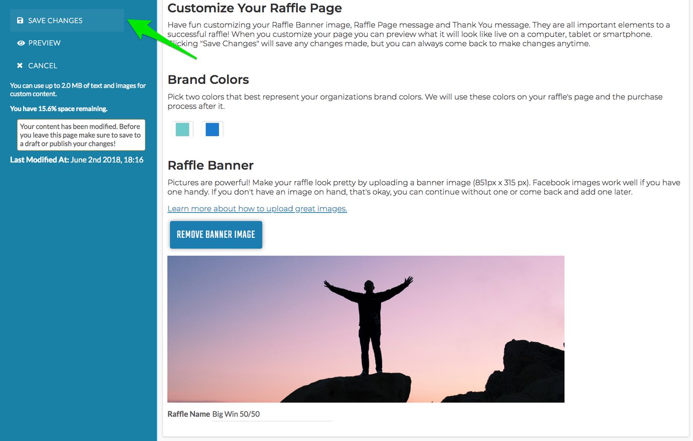 Step 5: Customize the Look of Raffle Page
