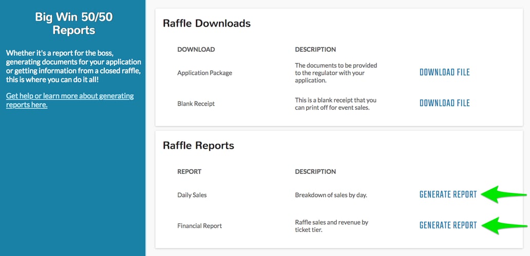 Types of Raffle Reports